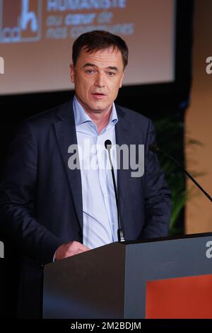 cdH chairman Benoit Lutgen delivers a speech at a party congress of ...