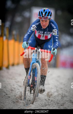 US Katie Compton pictured in action during the Women Elite race of the ...