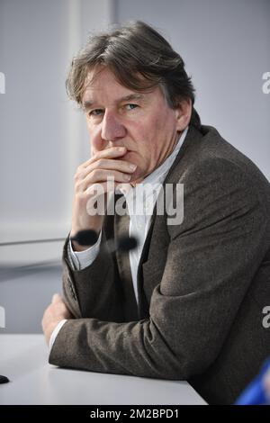 Genk's general director Patrick Janssens (C) pictured during the ...