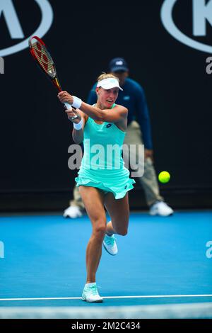 Priscilla Hon of Australia during the first round of the U.S. Open ...