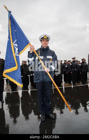 Captain Peter Ramboer pictured during a Change of Command ceremony of ...