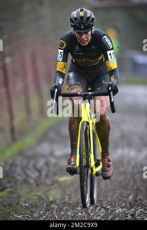 Belgian Ellen Van Loy pictured in action during the women's elite race ...