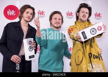 Rock band Bazart with there awards at the eleventh edition of the MIA's ...