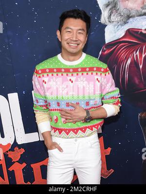 Chinese-born Canadian actor Simu Liu arriving to the ‘Violent Night ...