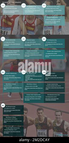 Infographic in Dutch about the record of achievements of the Belgium ...