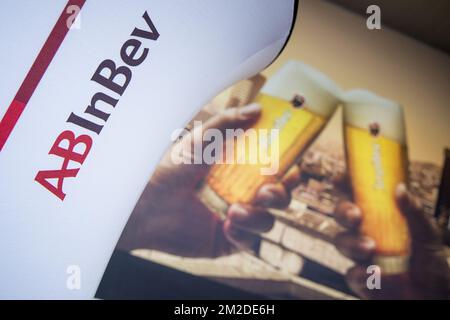 Illustration picture shows the logo of Anheuser-Bush InBev pictured ...