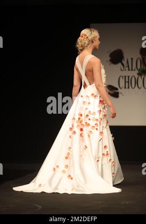 Illustration picture shows a defile of chocolate dress at the fifth ...