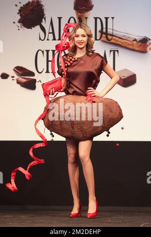 Illustration picture shows a defile of chocolate dress at the fifth ...