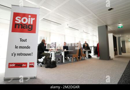 Illustration shows the redaction of Le Soir Magazine in Brussels ...