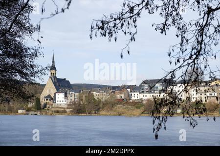 The lake in Vielsalm | Vielsalm et son lac des Doyards 14/03/2018 Stock ...