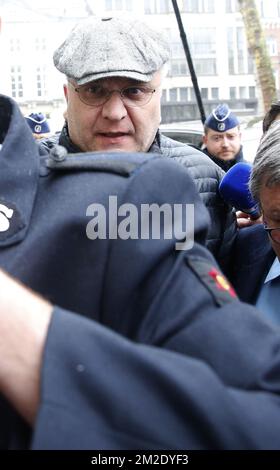 Prince Laurent of Belgium arrives for a visit at the headquarters of ...