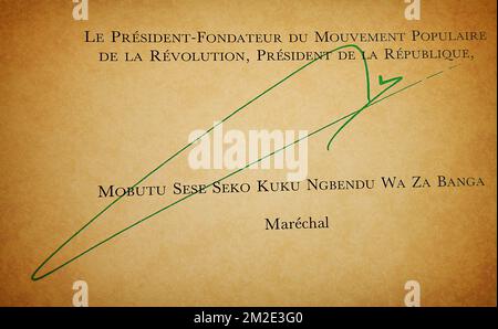 Signature of Mobutu Seseeko | Signature de Mobutu Sese Seko 29/03/2018 ...