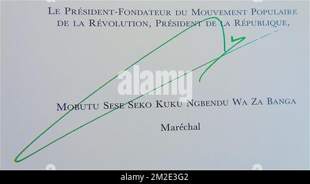 Signature of Mobutu Seseeko | Signature de Mobutu Sese Seko 29/03/2018 ...