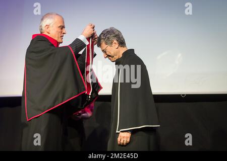 UAntwerpen rector Herman Van Goethem and Professor Jeffrey Sachs ...