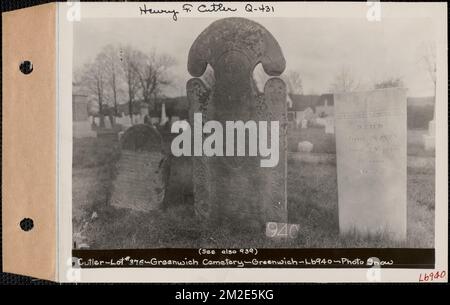 Cutler, Greenwich Cemetery, Old section, lot 166, Greenwich, Mass., ca ...