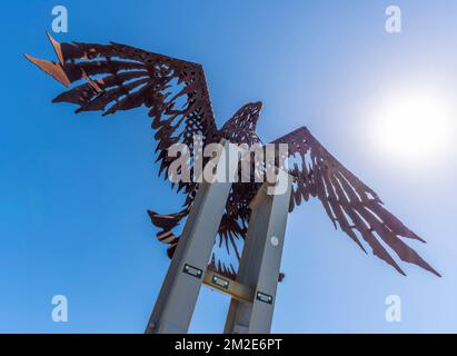 The Sea Eagle sculpture (locally known as 'Kirra Eagle' or the 'Rusty ...