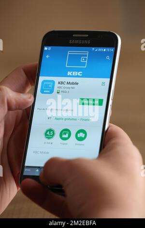 Illustration picture shows the installation of the mobile phone app of ...