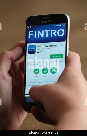 Illustration picture shows the installation of the mobile phone app of ...