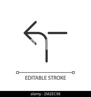 Left horizontal alignment sign pixel perfect white linear ui icon for ...