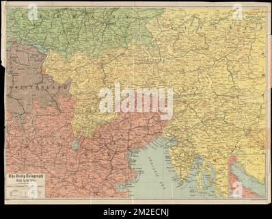 The Daily Telegraph war map of Europe (no. 1) , World War, 1914-1918 ...