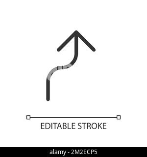 Right reverse turn pixel perfect gradient linear ui icon Stock Vector ...