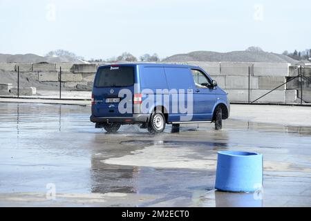 Defensive driving training in heavy rain or frozen roads conditions ...