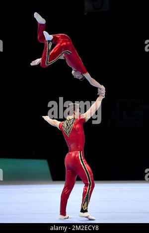 Belgian pair Robin Casse and Kilian Goffaux pictured in action during ...
