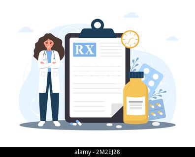 female doctor pharmacist giving pills to mix race customers patients at ...