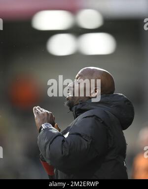 Lokeren's Robin Soder scores a goal during a Croky Cup 1/8 final game ...