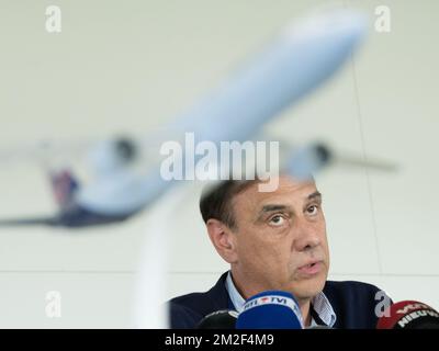 Brussels Airlines COO Thibault Demoulin pictured during a press ...