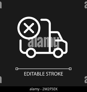 Delivery failed pixel perfect white linear ui icon for dark theme Stock ...