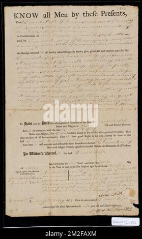 Deed of property in Barnstable sold to Lemuel Bursley of Barnstable by ...