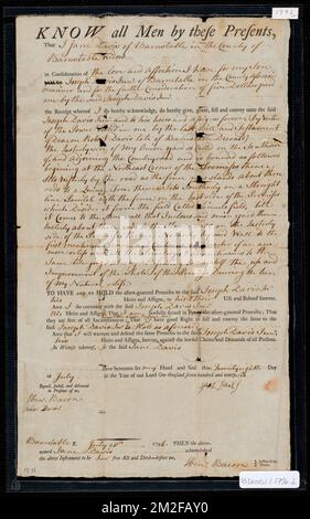Deed of property in Barnstable sold to Lemuel Bursley of Barnstable by ...
