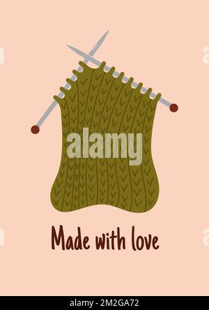 Creative knitted card with inspirational phrase. Poster design ...