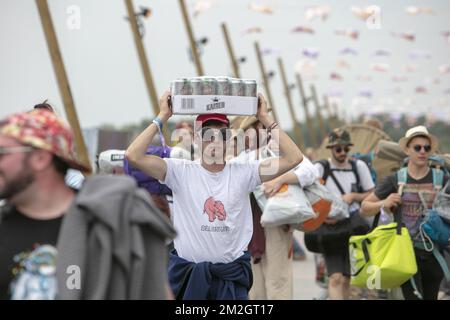 Illustration picture shows visitors on the first day of the 30th ...