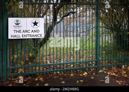 The Arc and Hall entrance to Rockingham Primary school, Corby, England ...