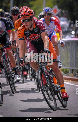 Belgian Daan Soete pictured in action during the eighth and final stage ...