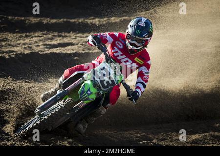 Belgian Julien Lieber pictured in action during the motocross MXGP ...