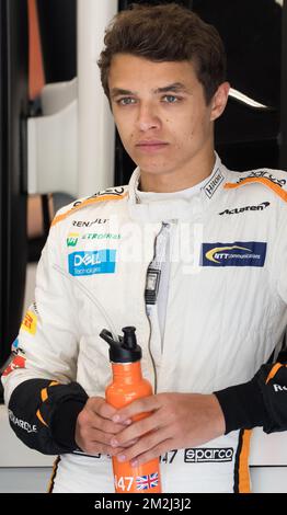 McLaren's Lando Norris during free practice 1 at the Yas Marina Circuit ...