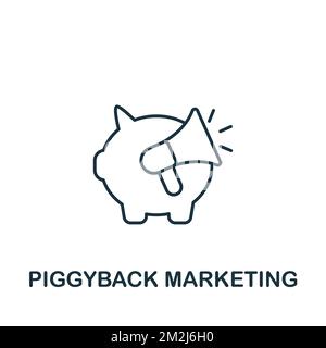 Piggyback Marketing icon. Monochrome simple Global Business icon for ...