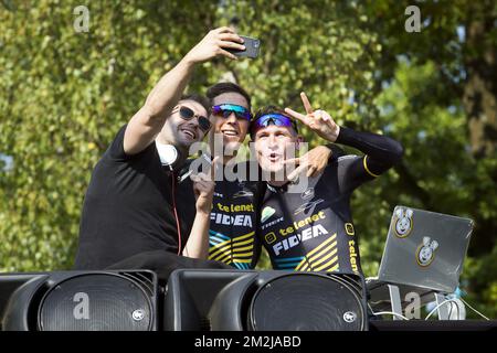 Belgian Thijs Aerts, DJ Dimitri Vantomme and Belgian Nicolas Cleppe ...
