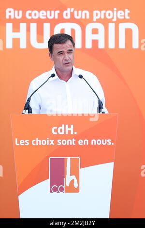 cdH chairman Benoit Lutgen delivers a speech at a party congress of ...