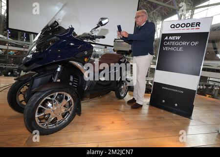 Prince Laurent of Belgium pictured at the presentation of a new four wheel motor bike, called ...