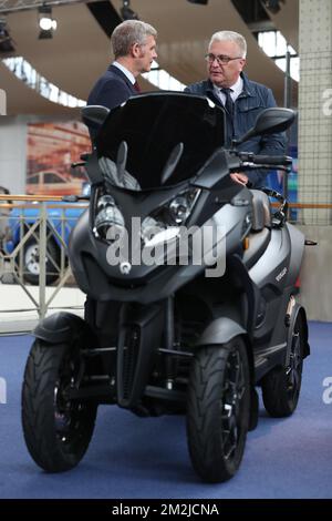 Prince Laurent of Belgium pictured at the presentation of a new four wheel motor bike, called ...