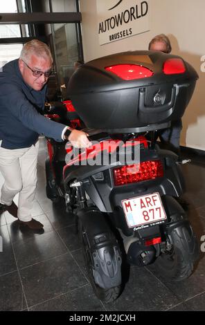 Prince Laurent of Belgium pictured ahead of the presentation of a new four wheel motor bike ...
