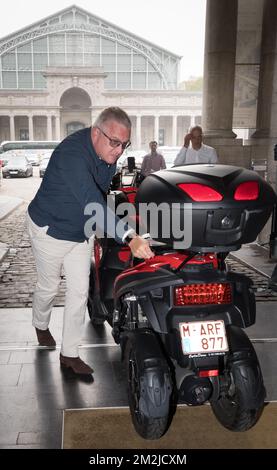 Prince Laurent of Belgium pictured ahead of the presentation of a new four wheel motor bike ...