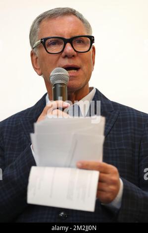 Brussels alderman Alain Courtois pictured during a press conference ...