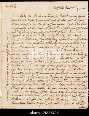 Document of indenture: Servant: Banks, Thomas. Master: Williams ...