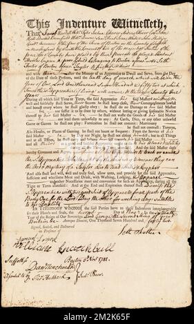 Document of indenture: Servant: Capron, Thomas. Master: Marshall ...