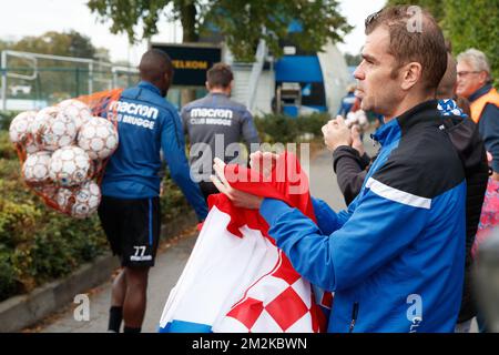Club's supporters pictured ahead of a training session of Belgian ...